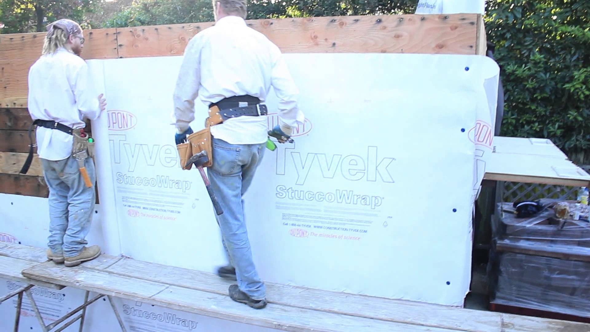 Tyvek StuccoWrap on exterior walls - Kirk Giordano Plastering